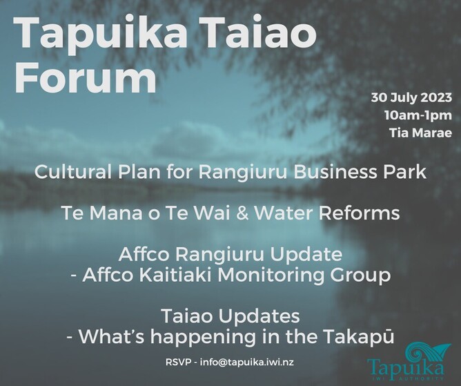 Tapuika Taiao Forum - 30 July 2023 | Tapuika Iwi Authority