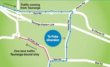 Update: Te Puke Highway works and lane diversion 28 November | Tapuika ...