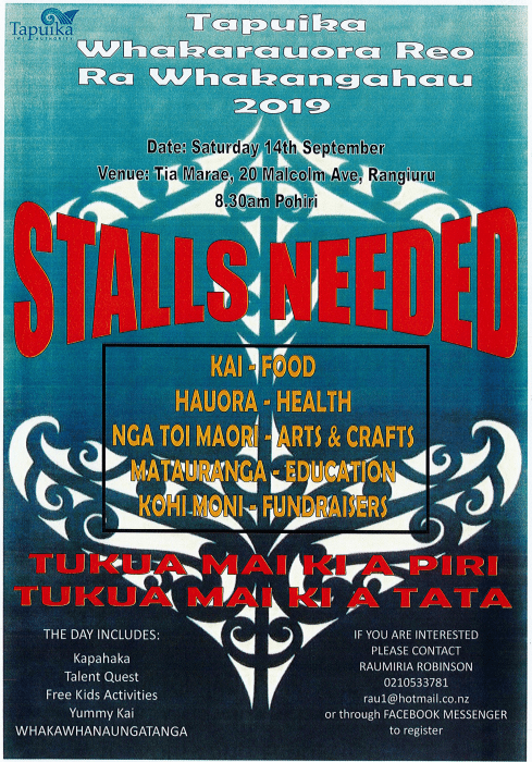 Tapuika Whakarauora Reo Ra Whakangahau 2019 - STALLS NEEDED | Tapuika ...