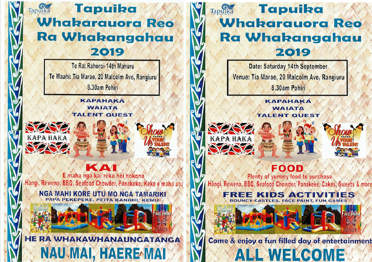 Tapuika Whakarauora Reo Ra Whakangahau 2019 | Tapuika Iwi Authority