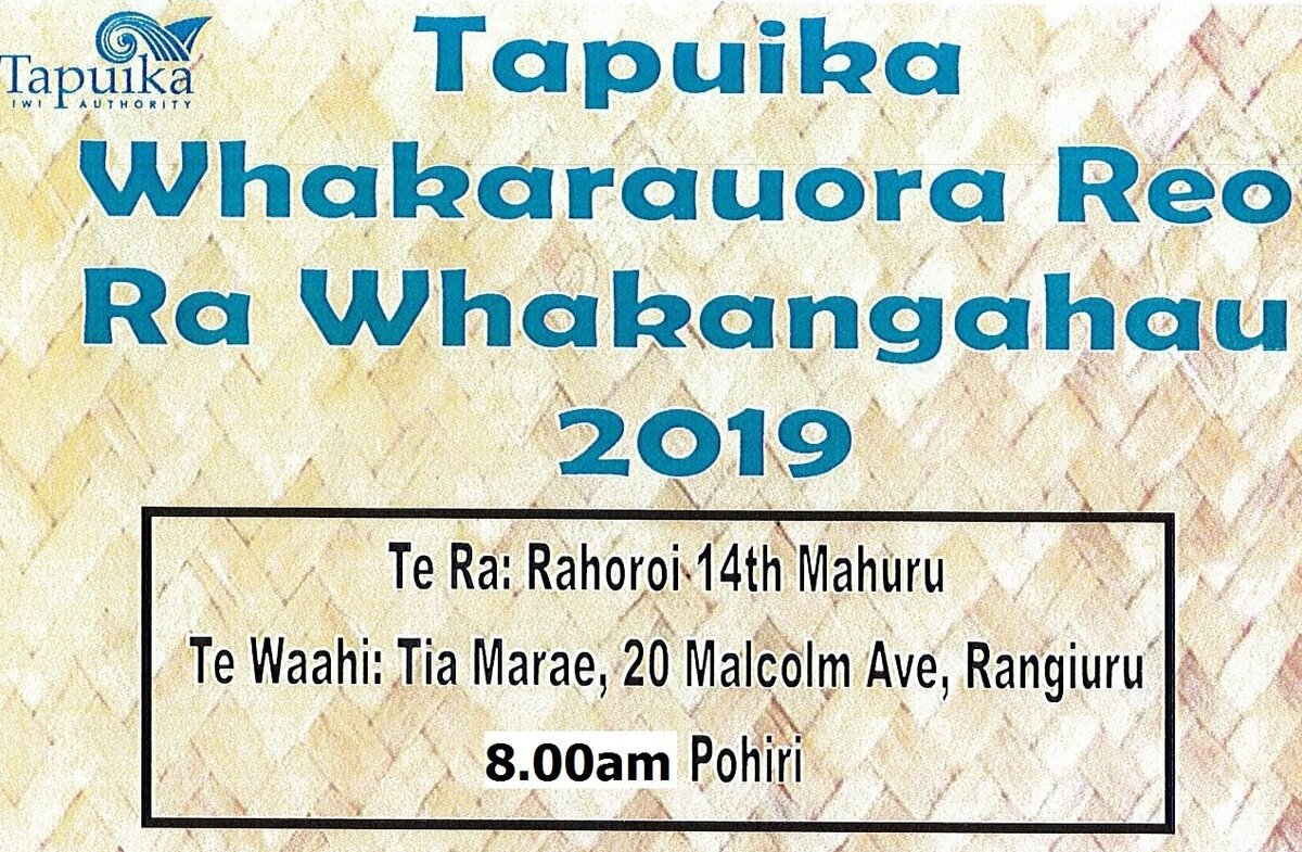 Tapuika Whakarauora Reo Ra Whakangahau 2019 | Tapuika Iwi Authority