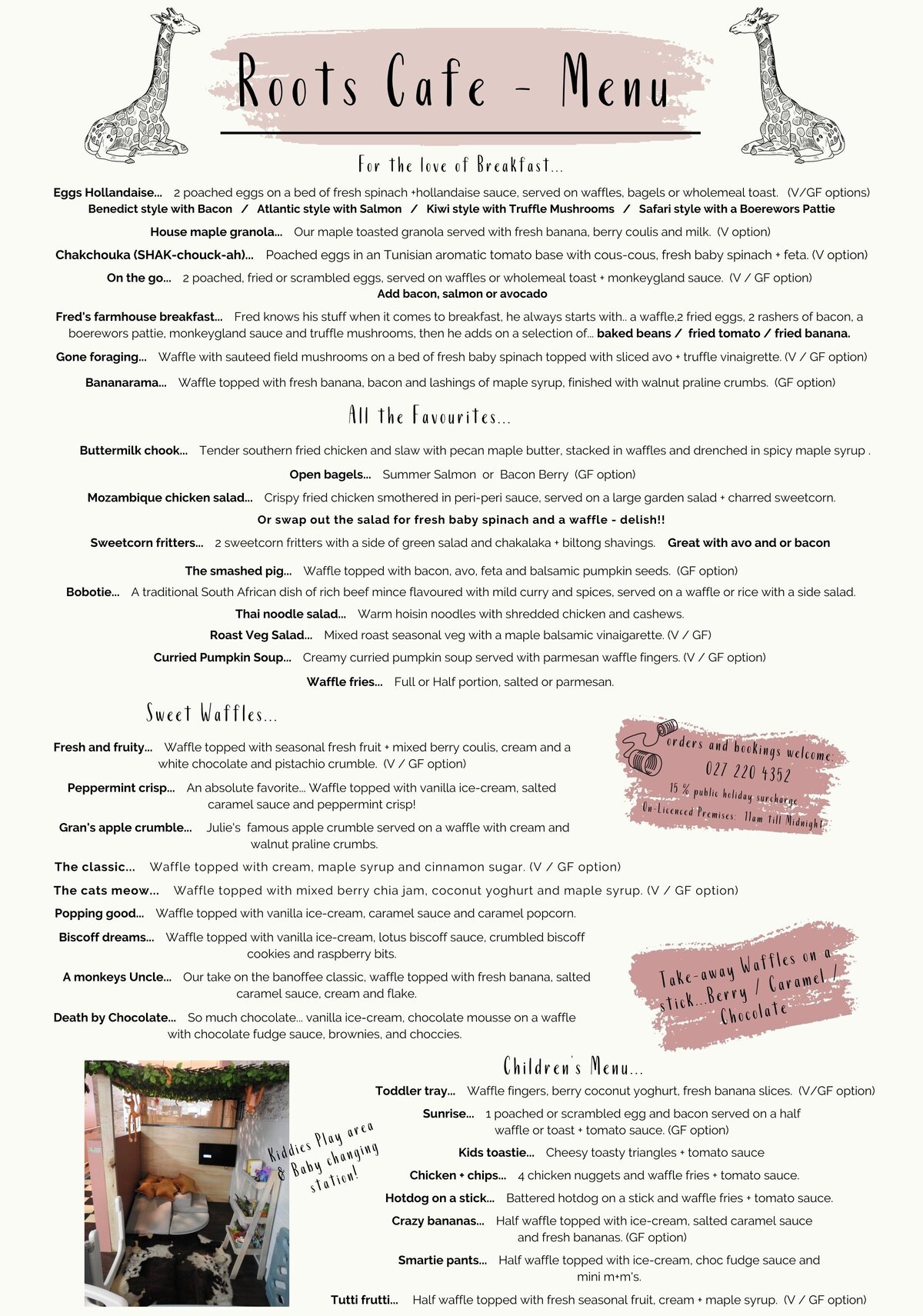 Roots Waffle Cafe | Menu