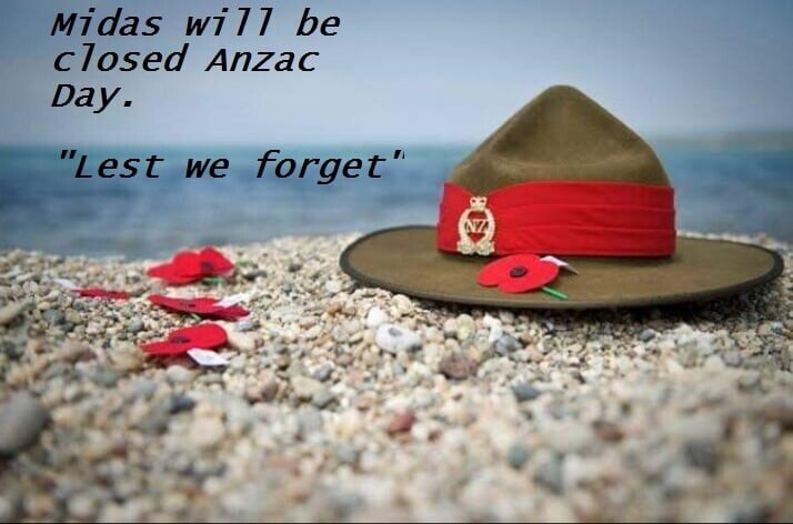 Closed Anzac Day | Midas Diamond Jewellers