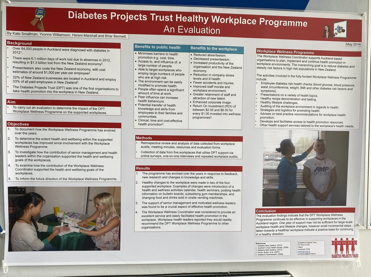Poster - Healthy Workplace Programme Evaluation 2014 NZSSD