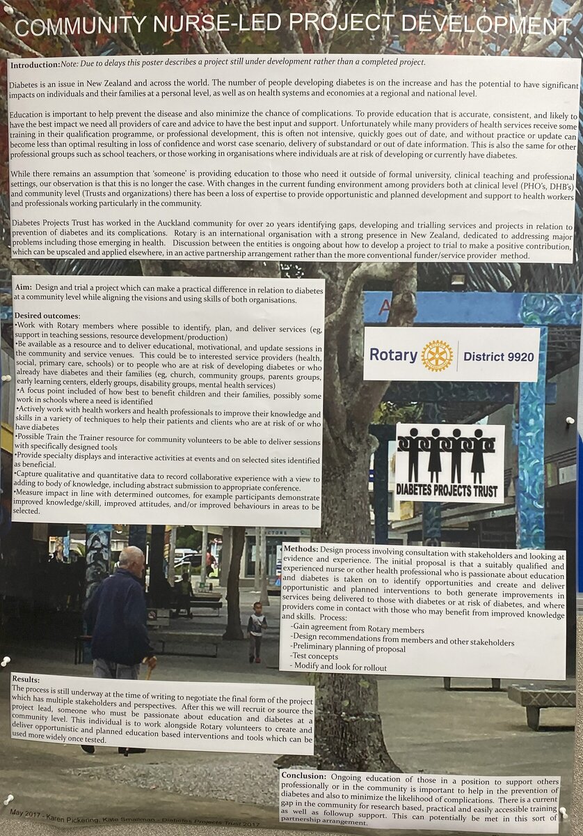 Poster - Community Nurse Led Project Development (with Rotary) 2017