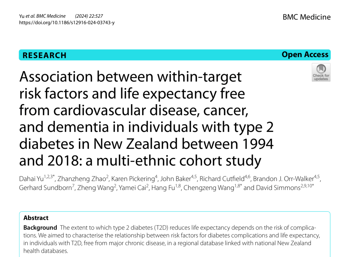 Publication - DCSS - Risk factors and life free of health issues