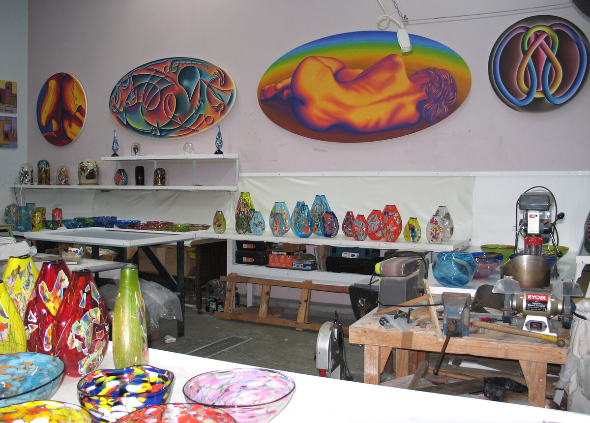 Grinter Glass Ltd | Paintings on show in the studio