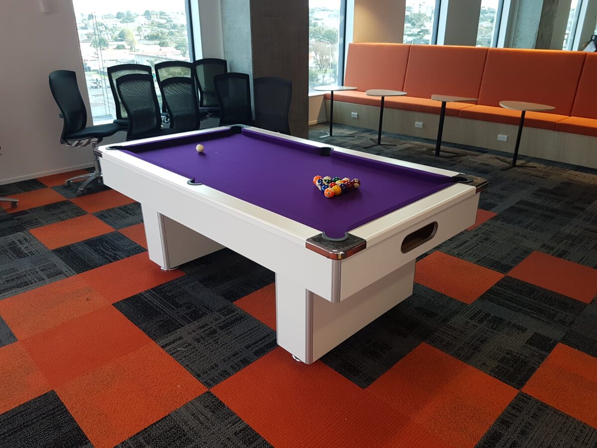My Pool Table | Richmond Pool Table in White and Purple