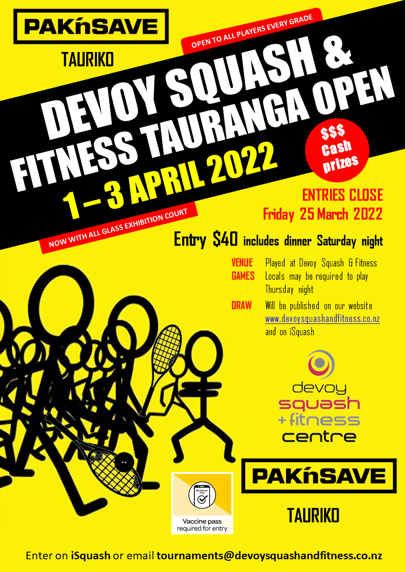 Pak 'n Save Tauriko Open | Devoy Squash & Fitness
