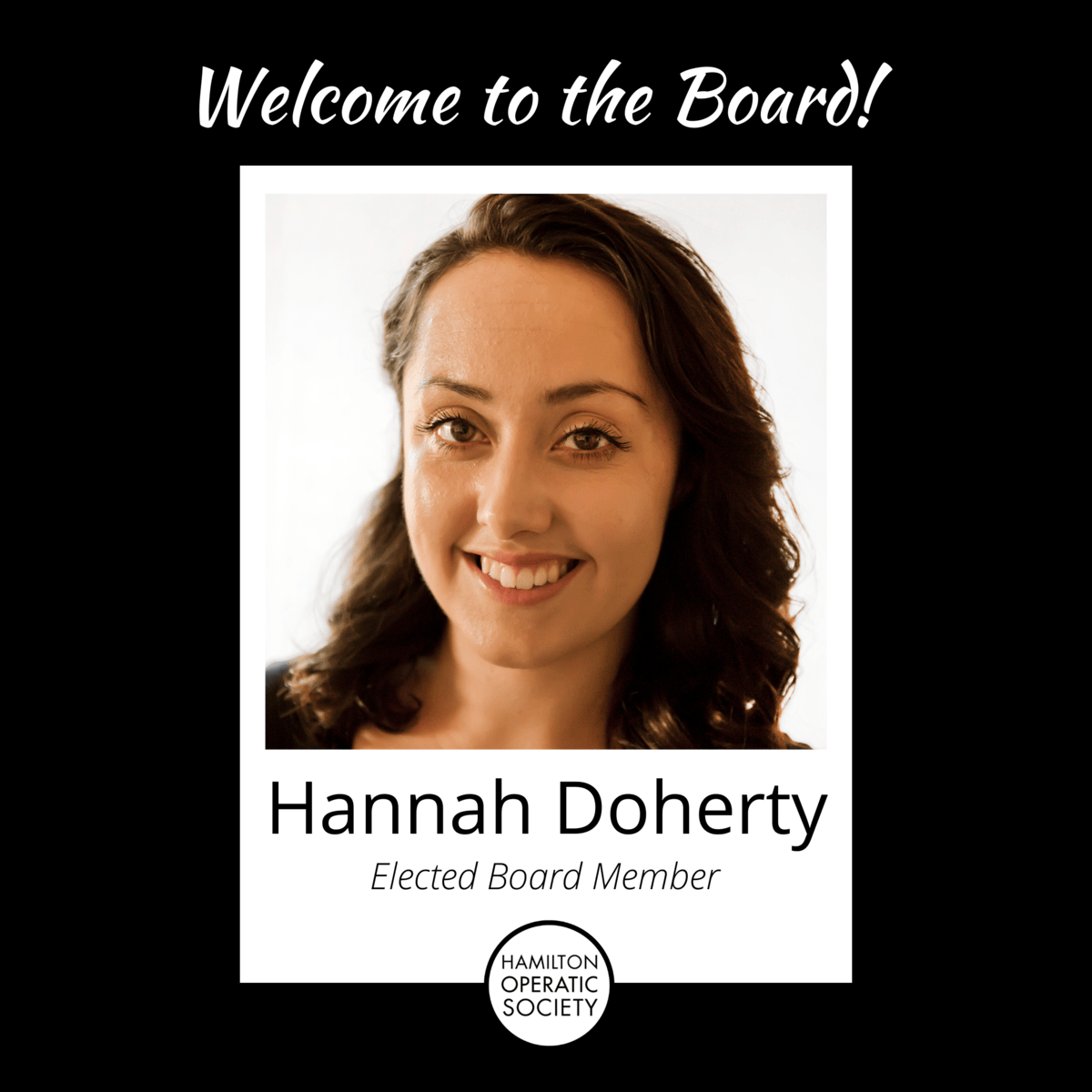 Welcome Hannah Doherty to the Board | Hamilton Operatic Society