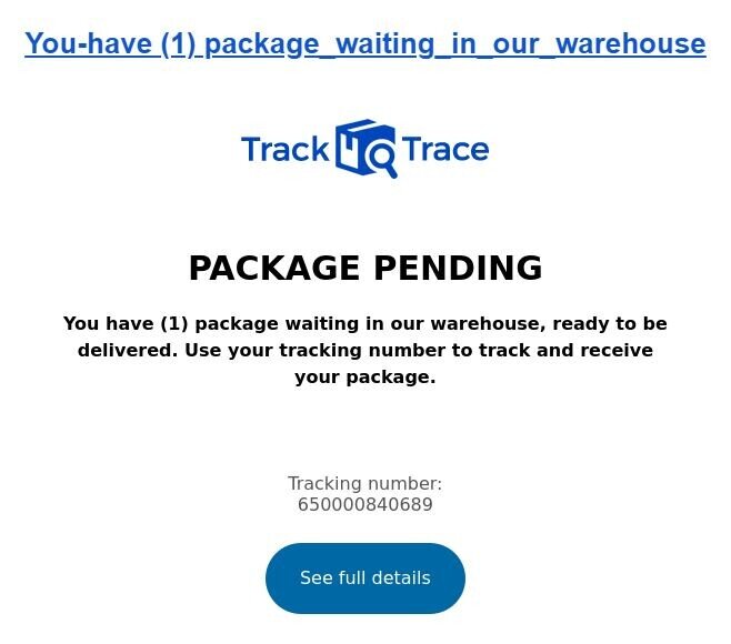 Track and Trace Package Scam | Green Mouse Computing