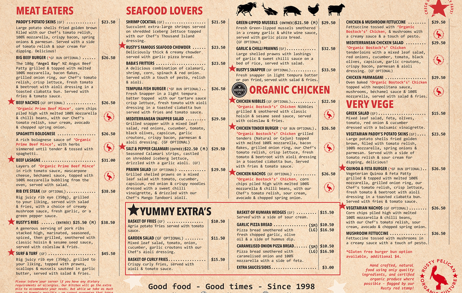 Menus | Rusty Pelican