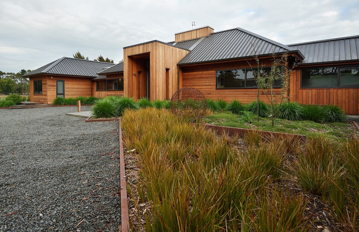 Architectural home with horizontal and vertical cedar | Turner Road ...