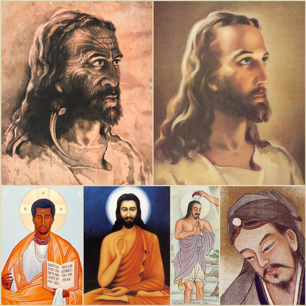 "Maori Jesus" portrait painting with moko (traditional face tattoo ...