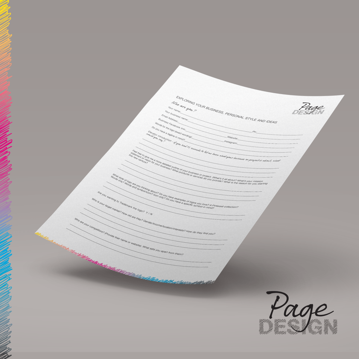 Logo design questionnaire | Page Design Ltd