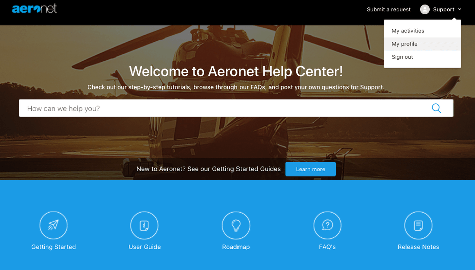 Logging into Aeronet Help Center | Aeronet Software