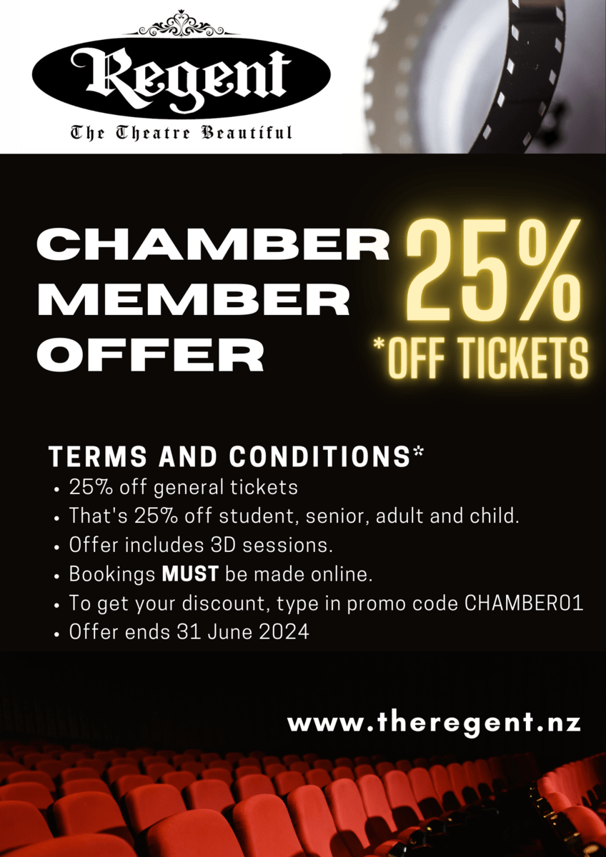 *25% off tickets for Chamber Members at The Regent Theatre | Te Awamutu ...